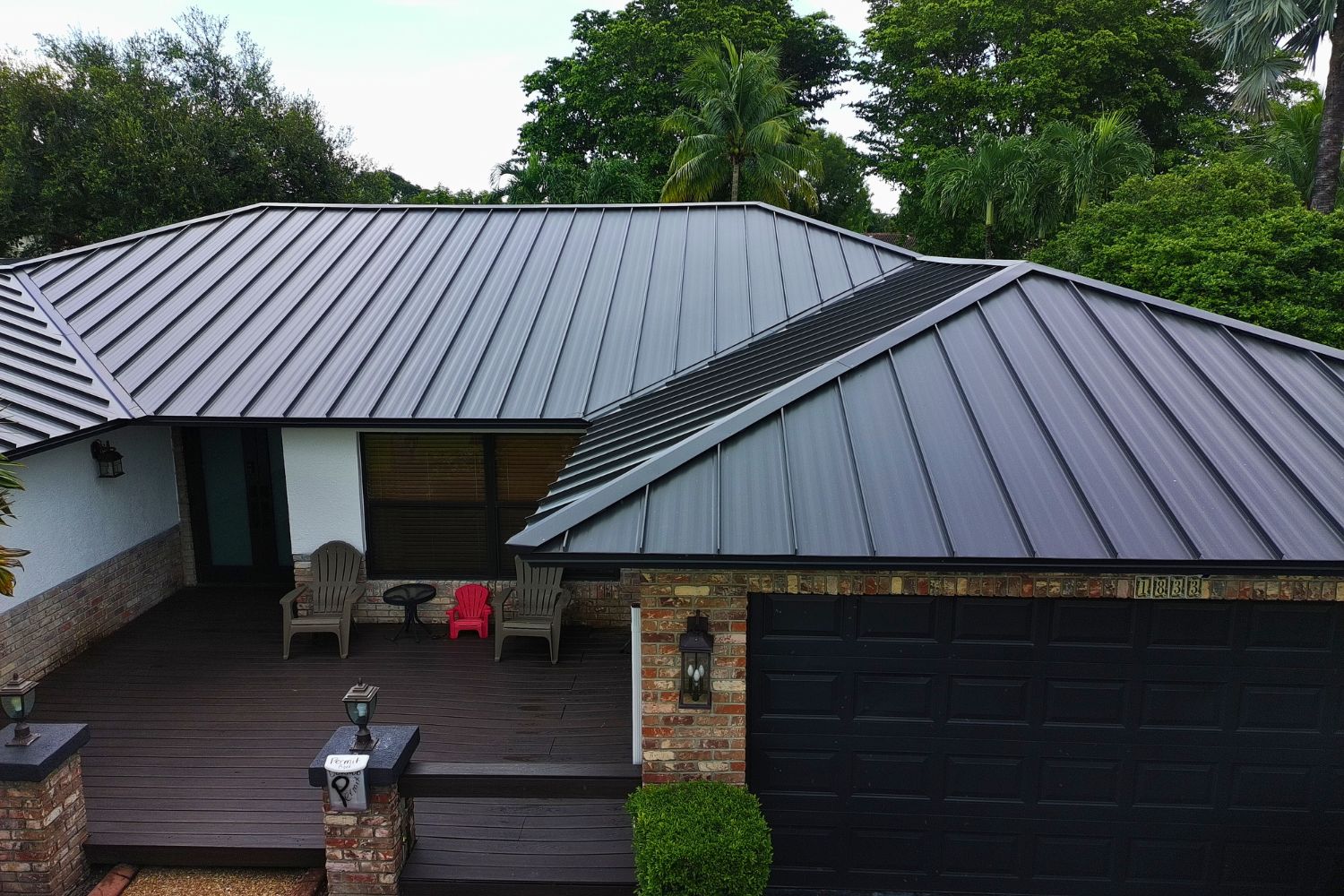 Dark Gray Metal Roof Project in West Coral Springs, FL